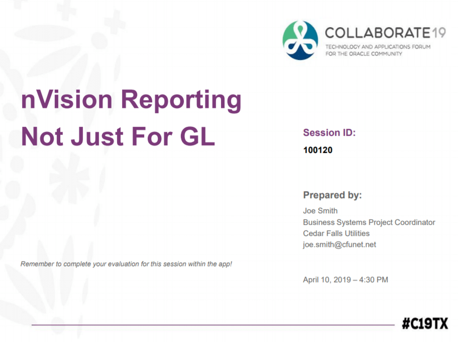 nVision Reporting - Not Just For GL - Quest Oracle Community