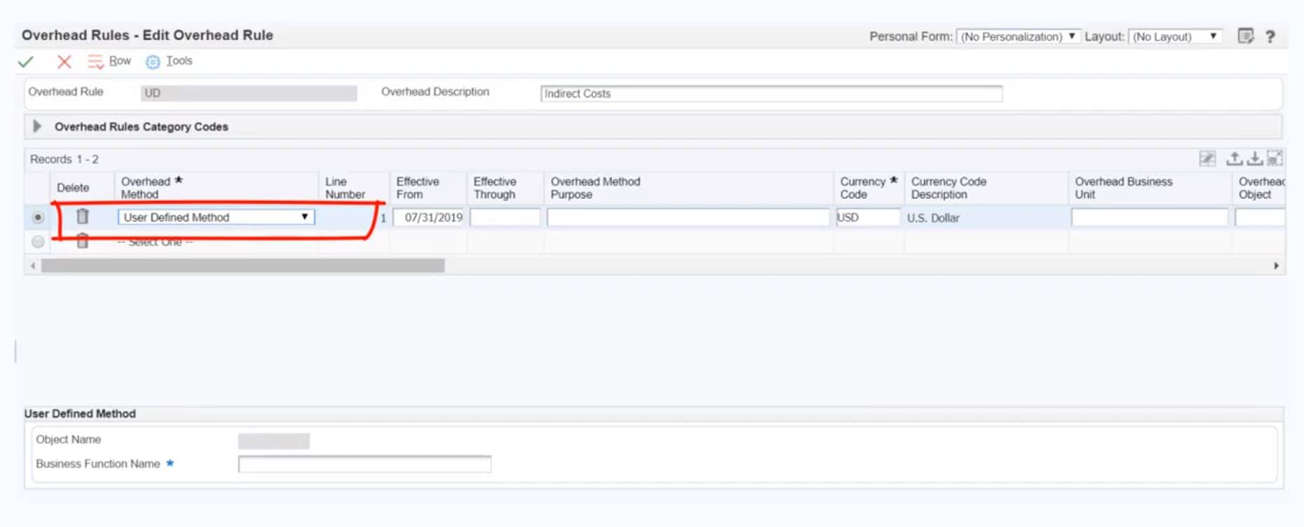 Creating and Assigning Overhead Rules to a Joint Venture