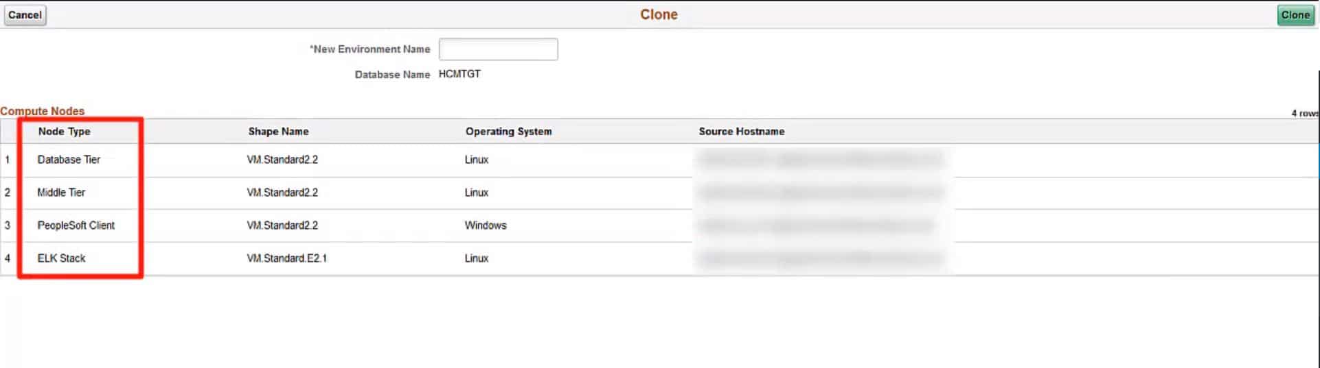OCI Clone Instance - PeopleSoft Cloud Manager Image 10 Highlights