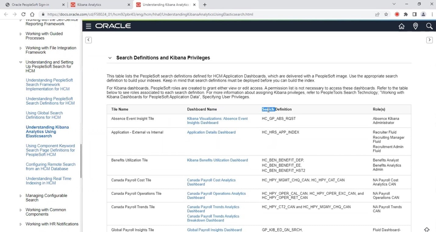 PeopleSoft Search - The Backbone of Kibana Analytics