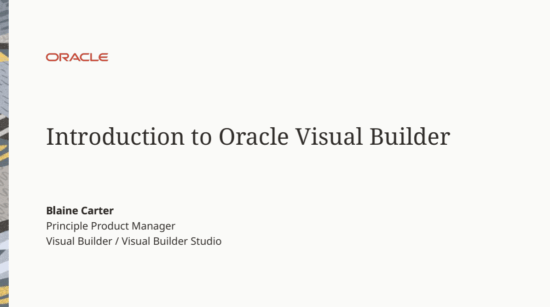 Introduction to Oracle Visual Builder - Quest Oracle Community