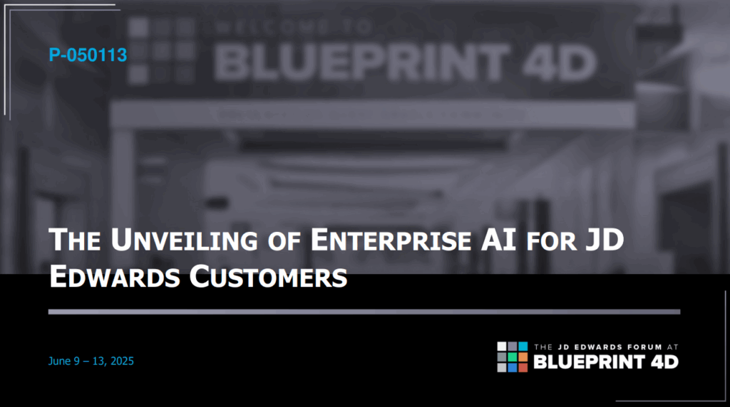 The Unveiling of Enterprise AI For JD Edwards Customers